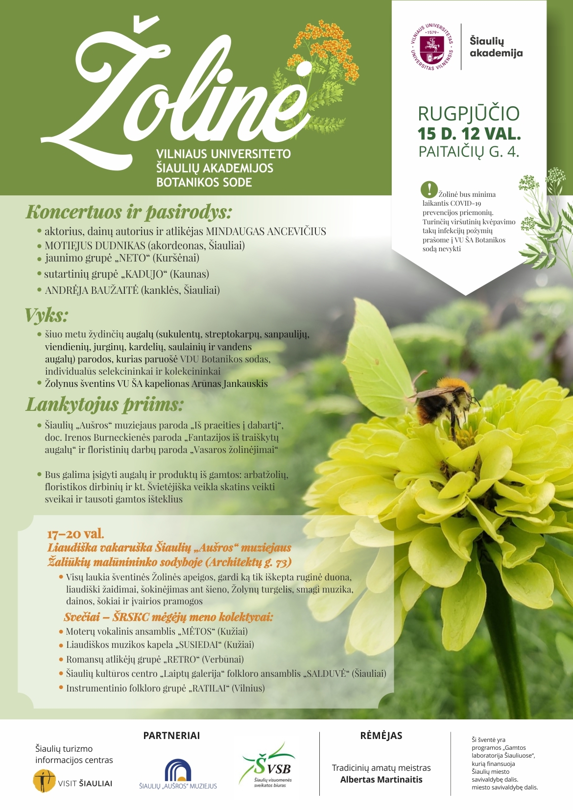 ŠIAULIAI - Visus kviečiame į Žolinės šventę Botanikos sode